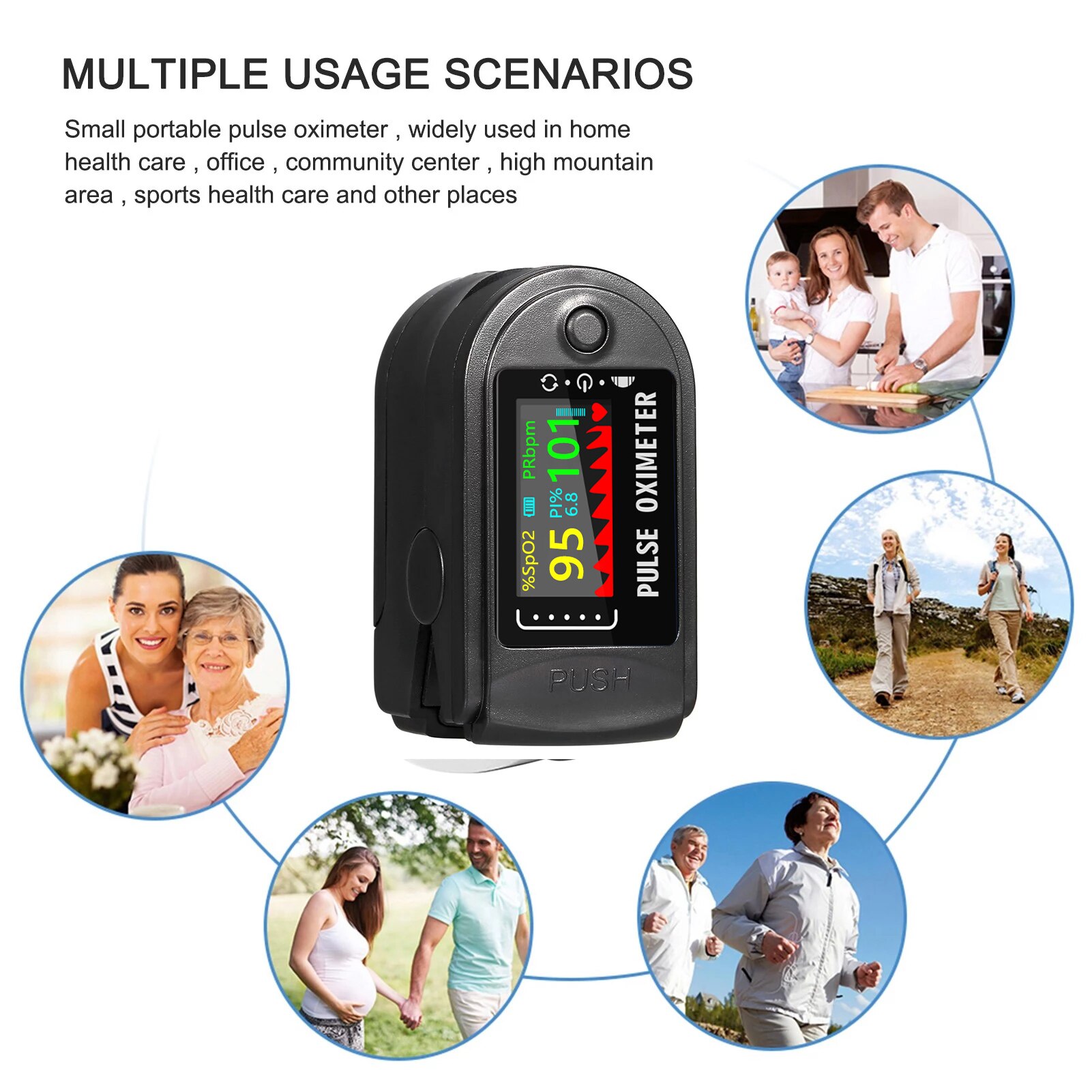 Human body thermometer SPO2 PR PI Oximeter Non-con... – Grandado