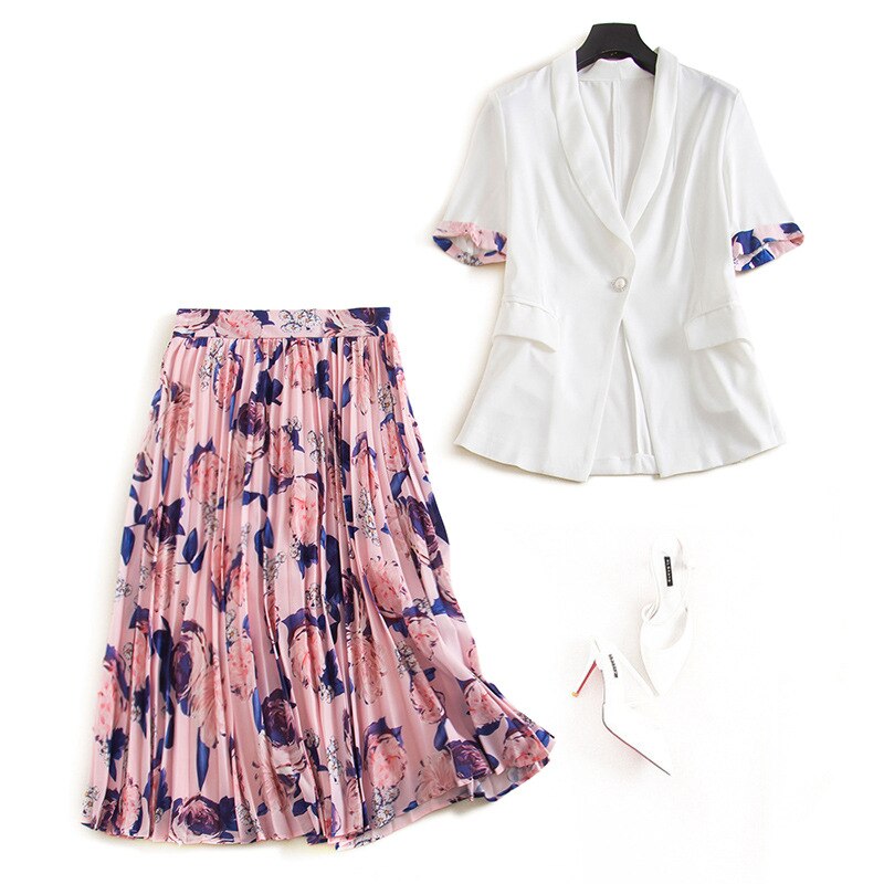 spring casual Work Midi Skirt Sets Sweet 2 Pieces ... – Vicedeal