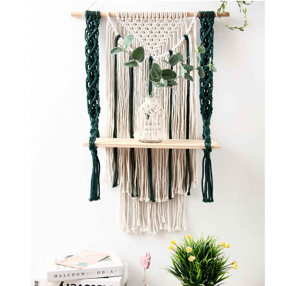 Boho Macrame półka robić wieszania na ścianie z sz... – Grandado