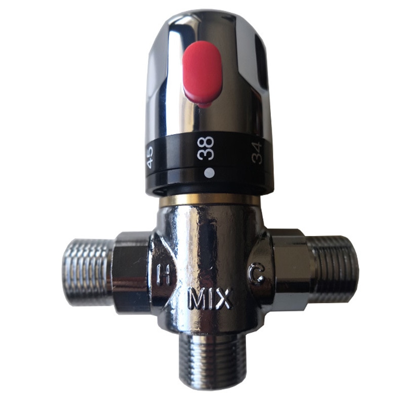 DN15 Brass Thermostatic Mixing Valve Silver Platin... – Vicedeal