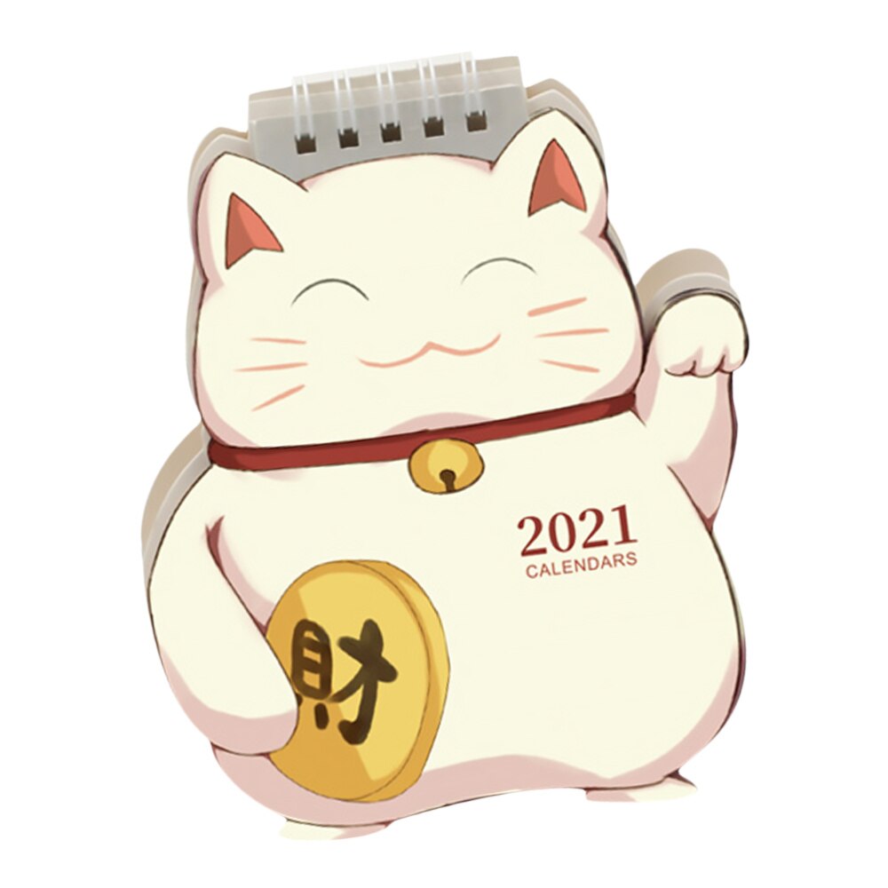 1Pc Desk Calendar Adorable Compact Fortune Cat Cal... – Grandado