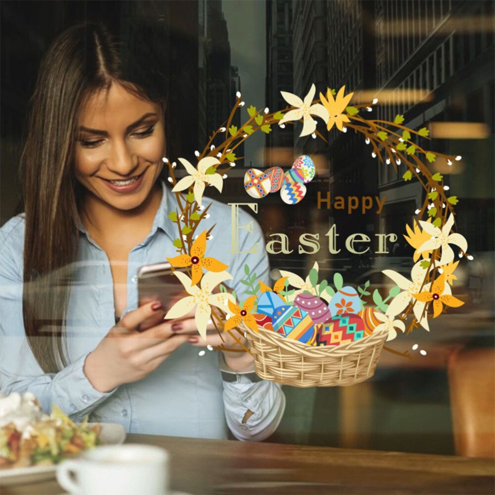 48cm Easter Showcase Sticker Flower Basket Glass S... – Grandado