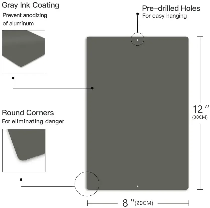 decorative warning sign, indoor / outdoor use, alu... – Grandado