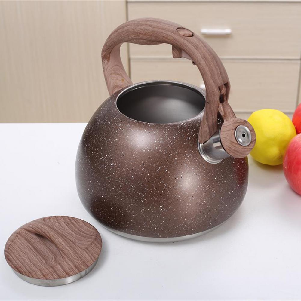 Stainless Steel Whistling Kettle Wood Handle Tea P... – Vicedeal