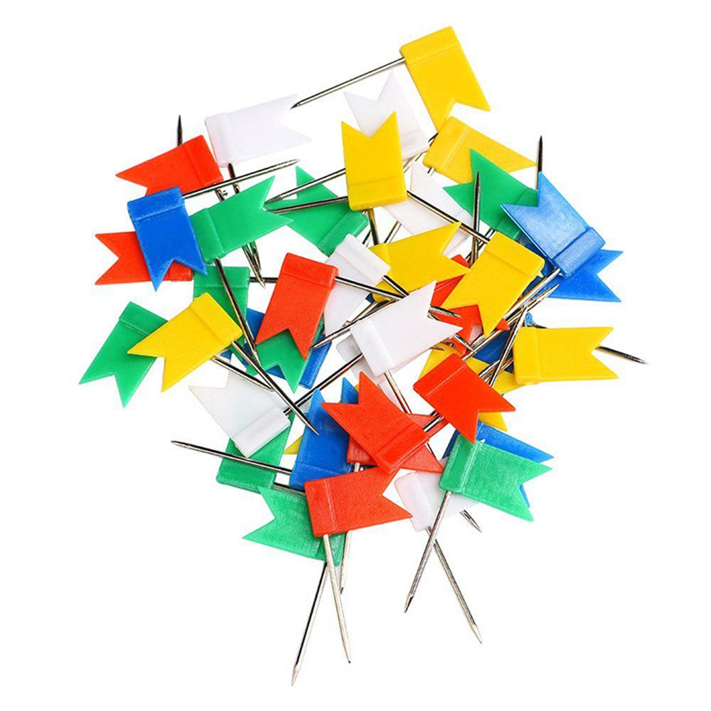 100pcs Colorful Flags Push Pins Metal Bulletin Boa... – Vicedeal