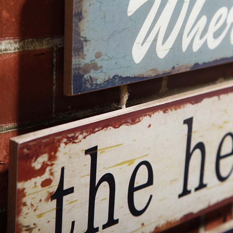 Vintage Wood Painting Hanging letters Wall Hanging... – Grandado