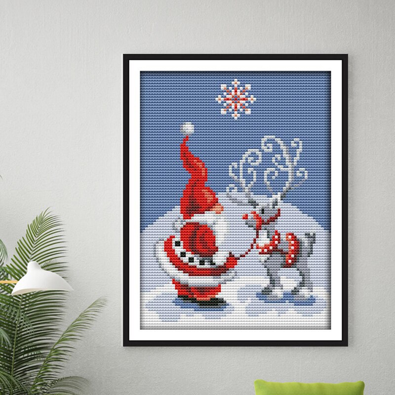 Joy Sunday Santa Claus and elk Cross Stitch Kits c... – Grandado