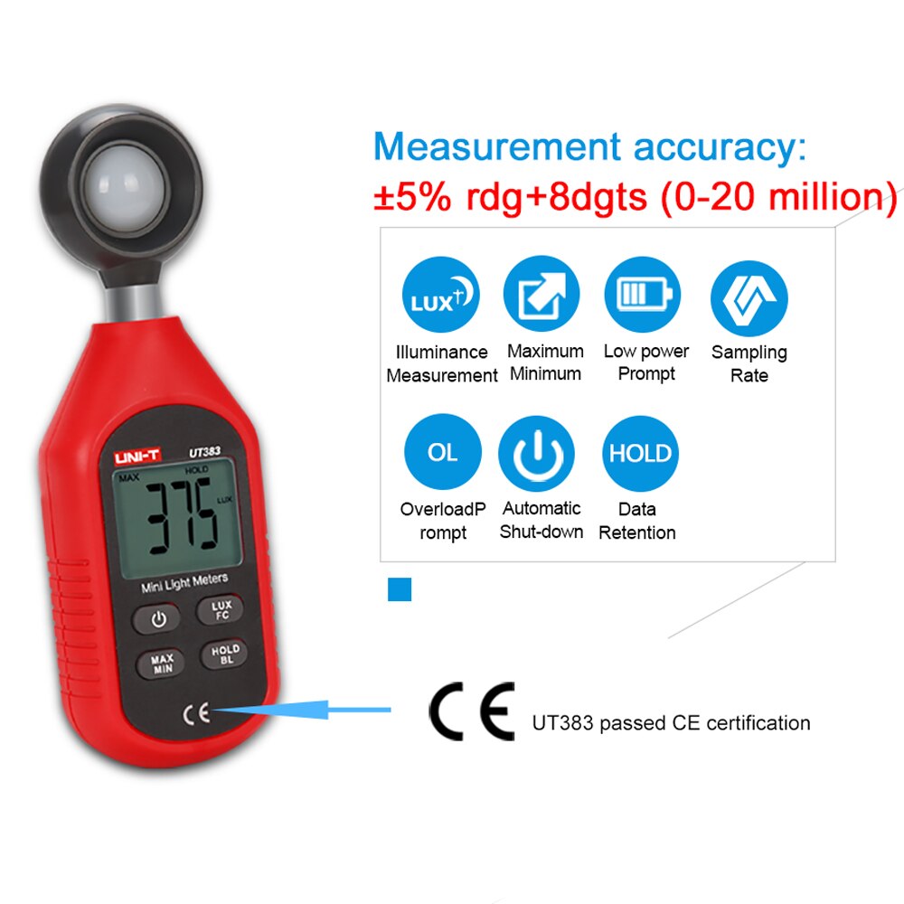 UNI-T UT383 Handheld Mini Digital Lux Meter Photom... – Vicedeal
