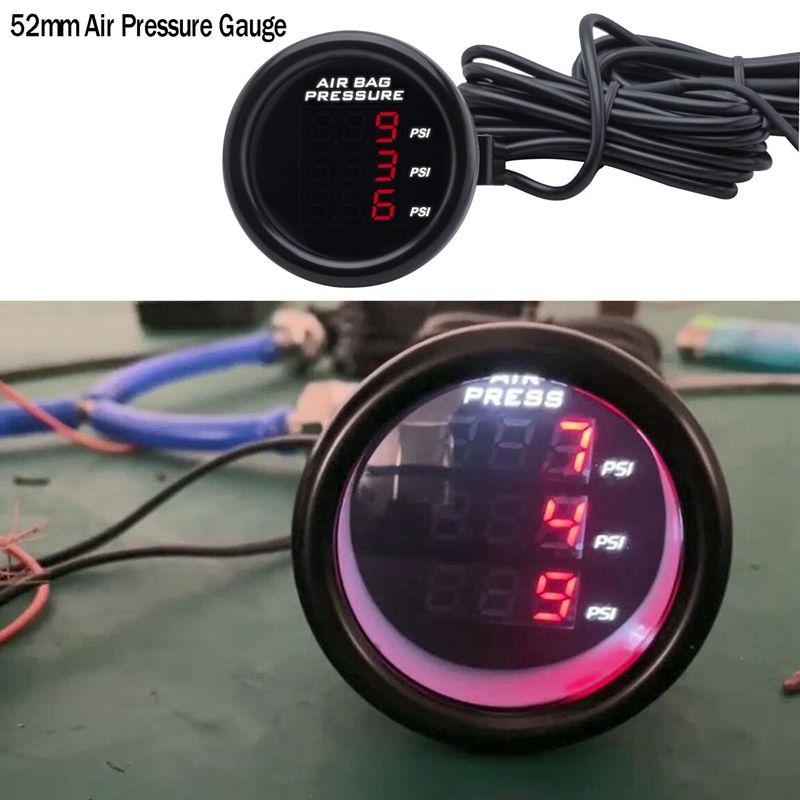 52mm RED LED Three Display Air Pressure Gauge PSI ... – Vicedeal