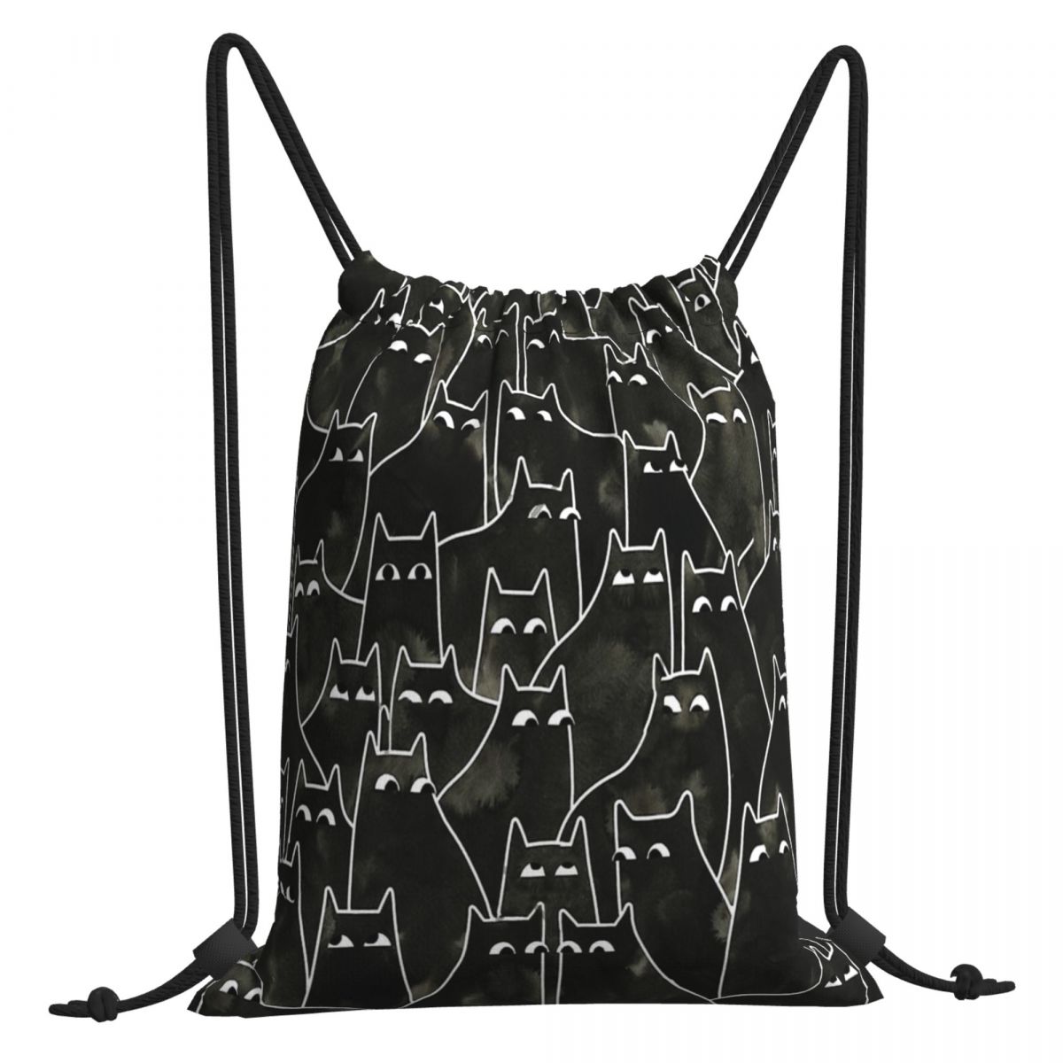 Suspicious Cats Print Drawstring Bags Men Women St... – Grandado