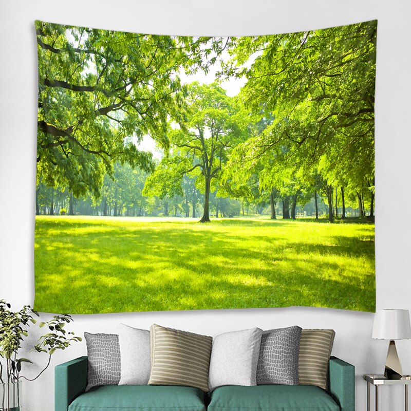 Nature Woods Tapestry Wall Mount Sun Woods Carpet ... – Grandado