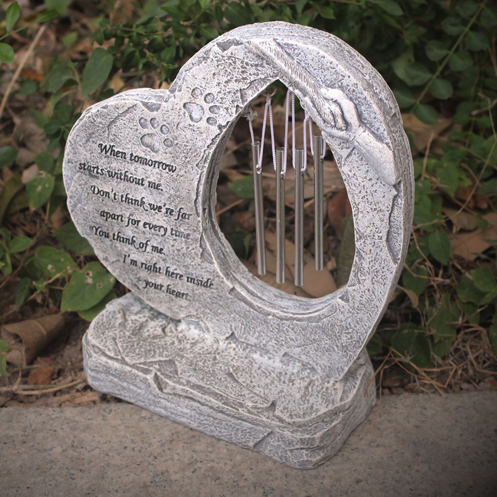 Pet Memorial Stone With Wind Chimes Print Photo Fr... – Grandado