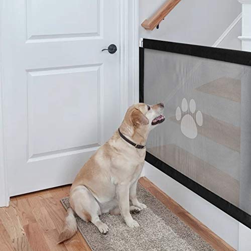 Portable Dog Gates Black Safe Guard Magic Gate Hig... – Grandado