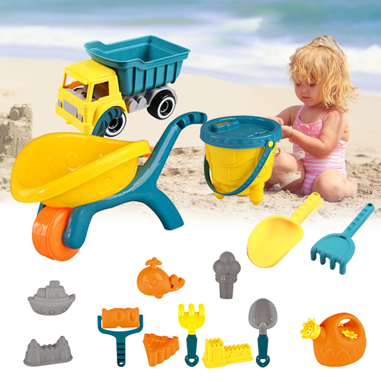 7/16pcs Sand Playing Toys Kids Beach Tools Set Fun... – Grandado