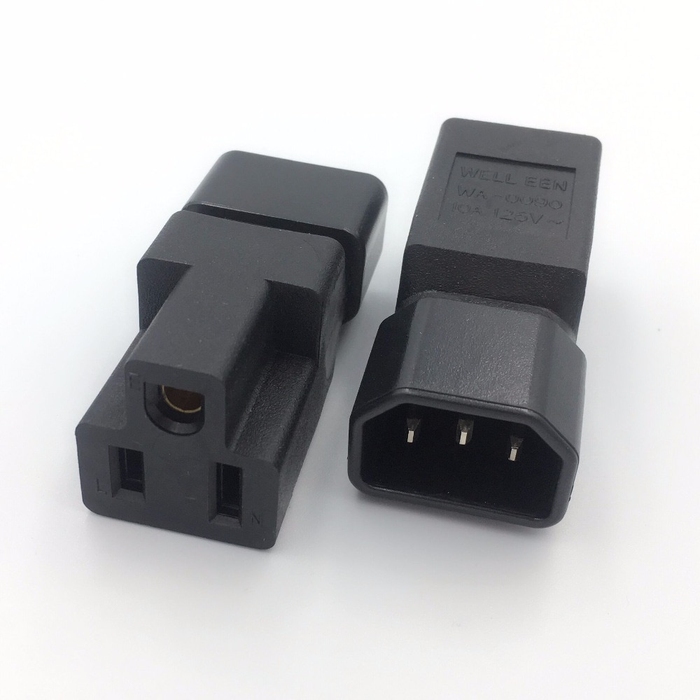 IEC 320 C14 3-Pin Stecker Zu Nema 5-15R USA 3-Pron... – Vicedeal