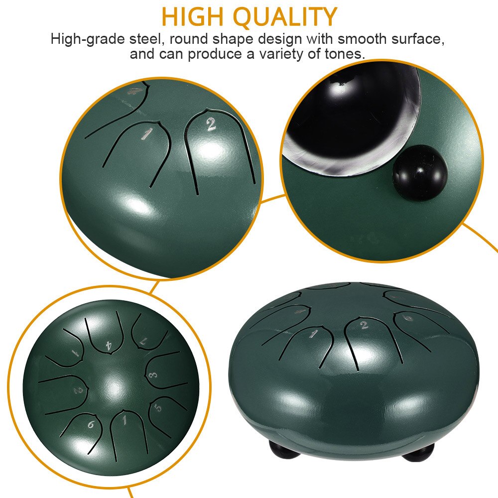Tongue Drum 6 Inch 8 Tune Steel Hand Pan Drum Tank... – Vicedeal