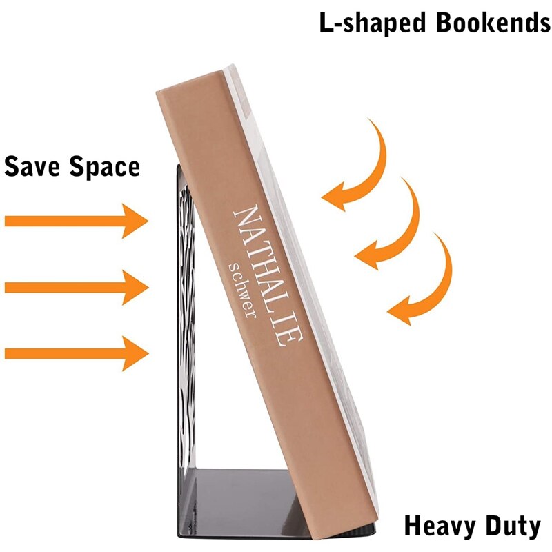 2 Pairs of Book Ends, Book Shelf Spine, Book Shelf... – Grandado