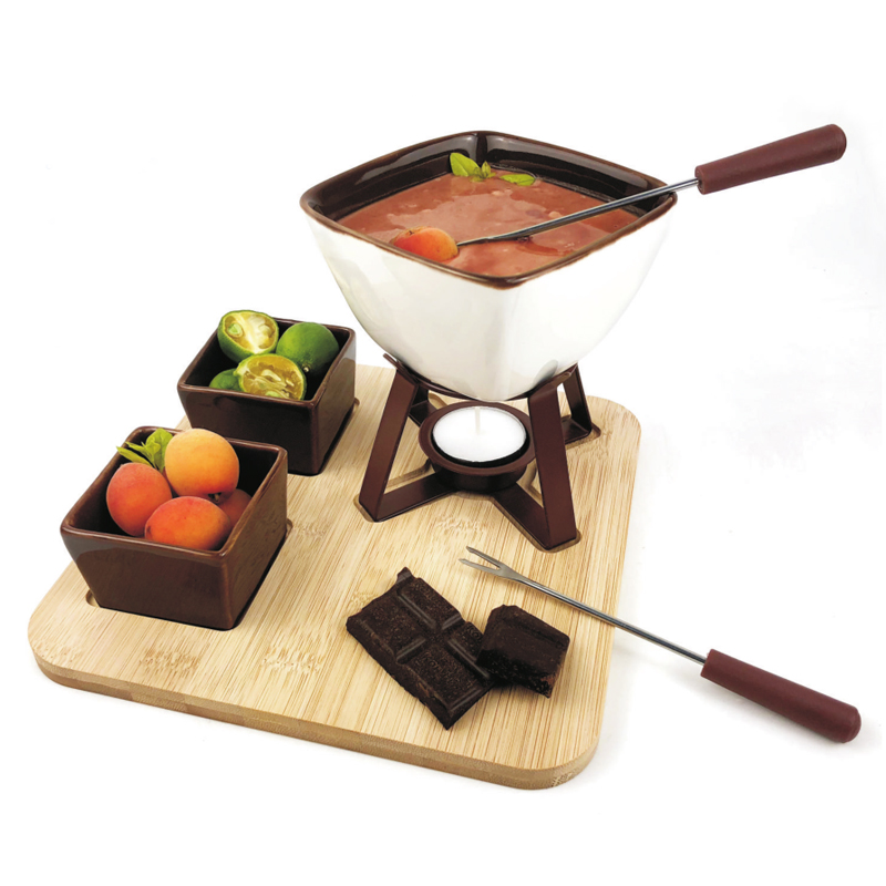 Fondue Pot Set, Glazed Ceramic Fondue Set for Choc... – Grandado