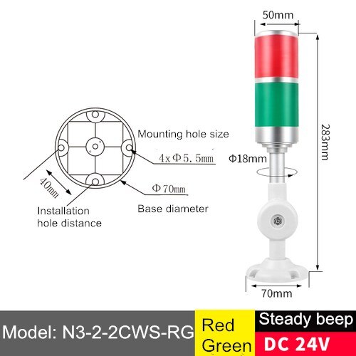 Led Stack Lamp 24V Industriële Led Signaalzuil Voo... – Grandado