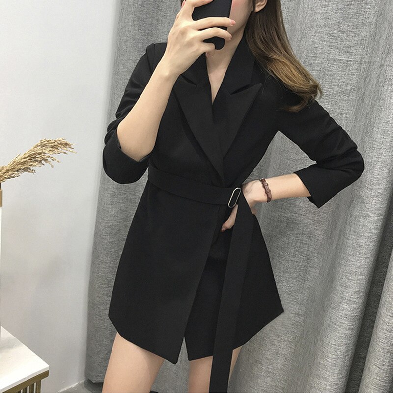 Sungtin Korean Style Casual Sashes Long Blazer Wom... – Vicedeal