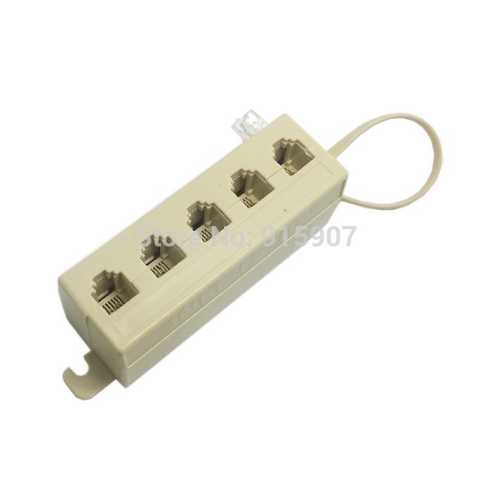 Cablecc CY Beige Color 5 Way Outlet 6P4C RJ11 RJ12... – Grandado