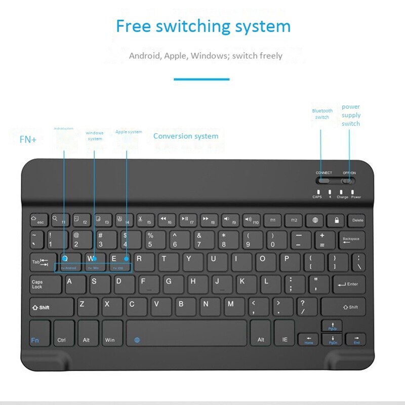 7 Inch Mini Wireless Keyboard Bluetooth Keyboard U Grandado
