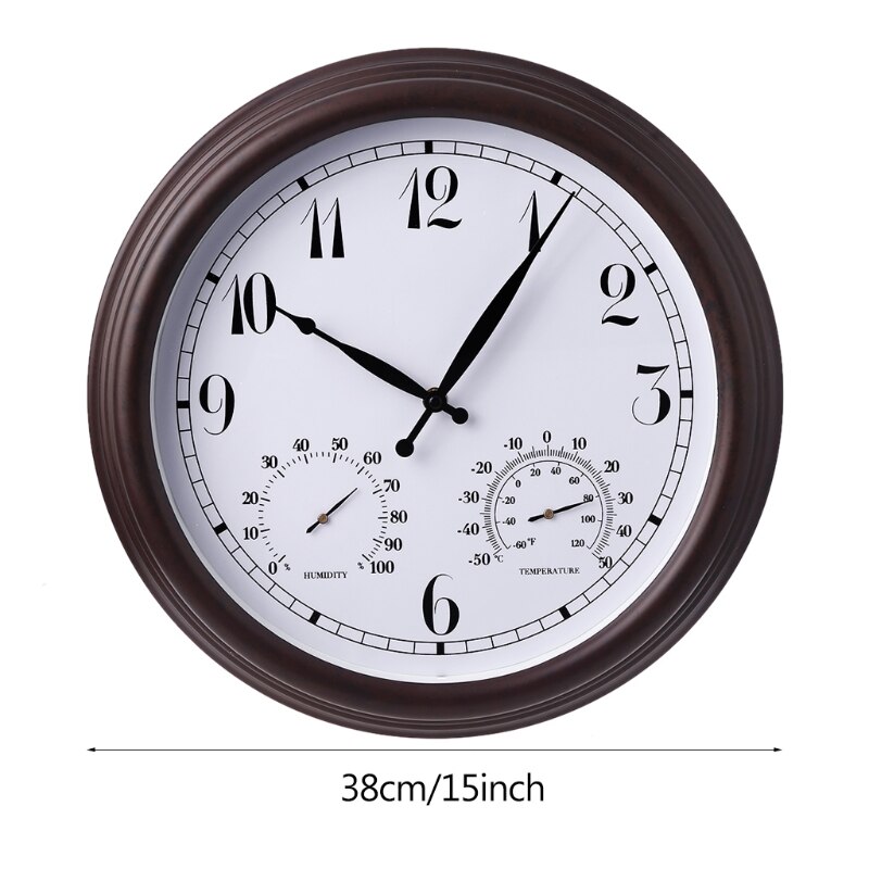 15'' Garden Thermometer Clock Outdoor Retr... – Grandado