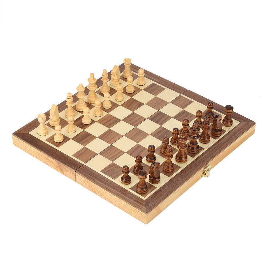 Magnetic Wooden Folding Chess Set with Felted Game... – Grandado