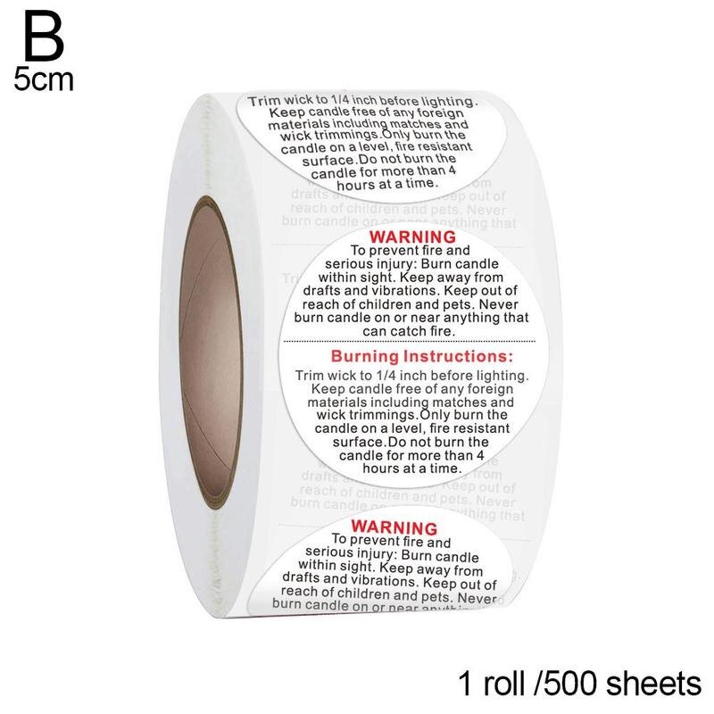 1roll Candle Warning Label Round Waterproof Candle... – Grandado