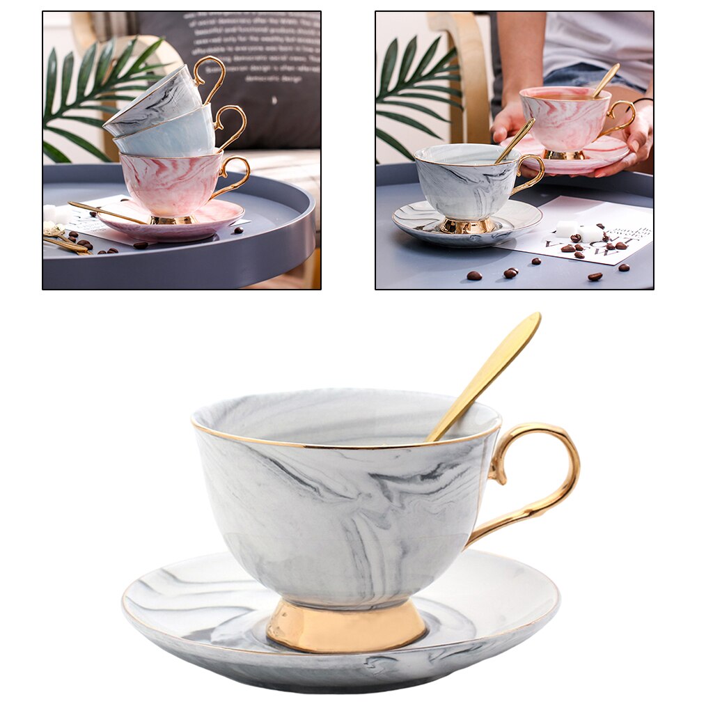 Color Glaze Porcelain Coffee Cup and Saucer Cappuc... – Grandado