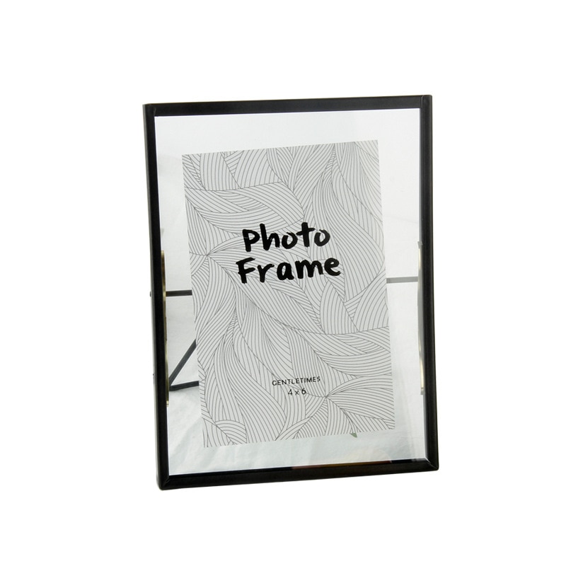 Black/Glod Metal&Glass Photo Frame Portrait Holder... – Grandado