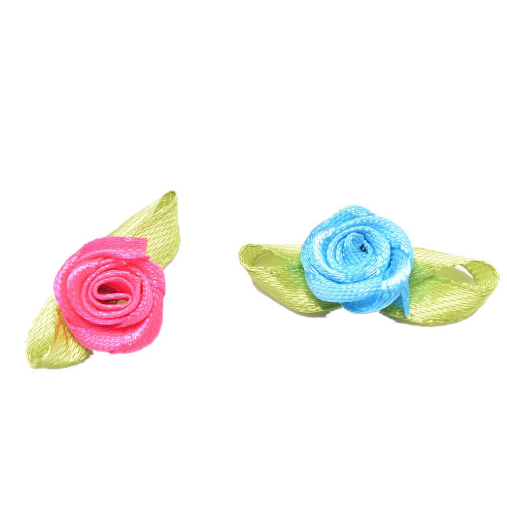 100 Pcs DIY Flower Appliques Satin Ribbon Roses Sc... – Vicedeal