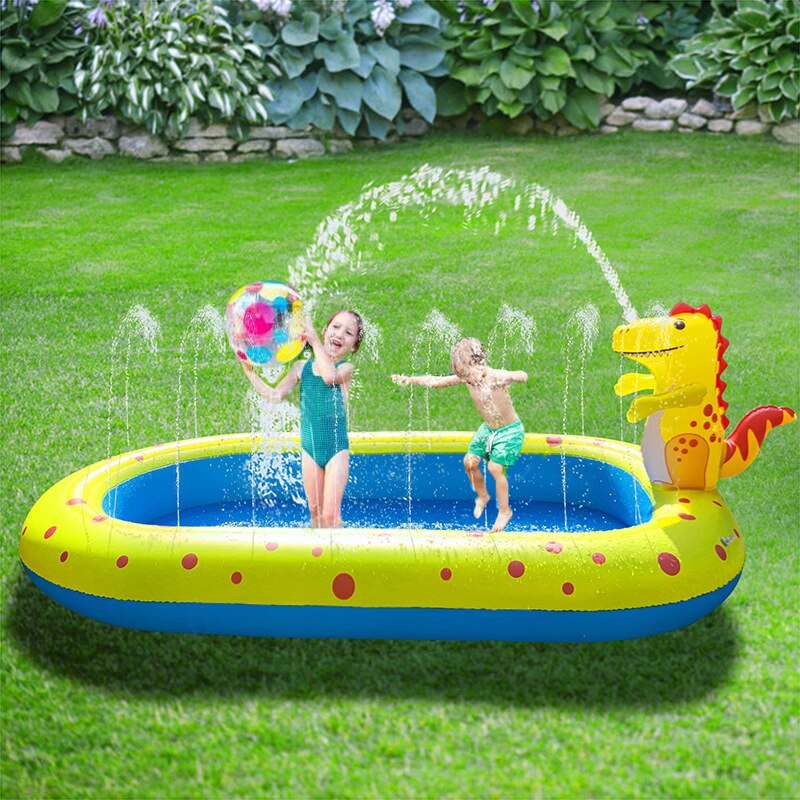 Inflatable Swimming Pool with Sprinkler Kiddie Poo... – Grandado