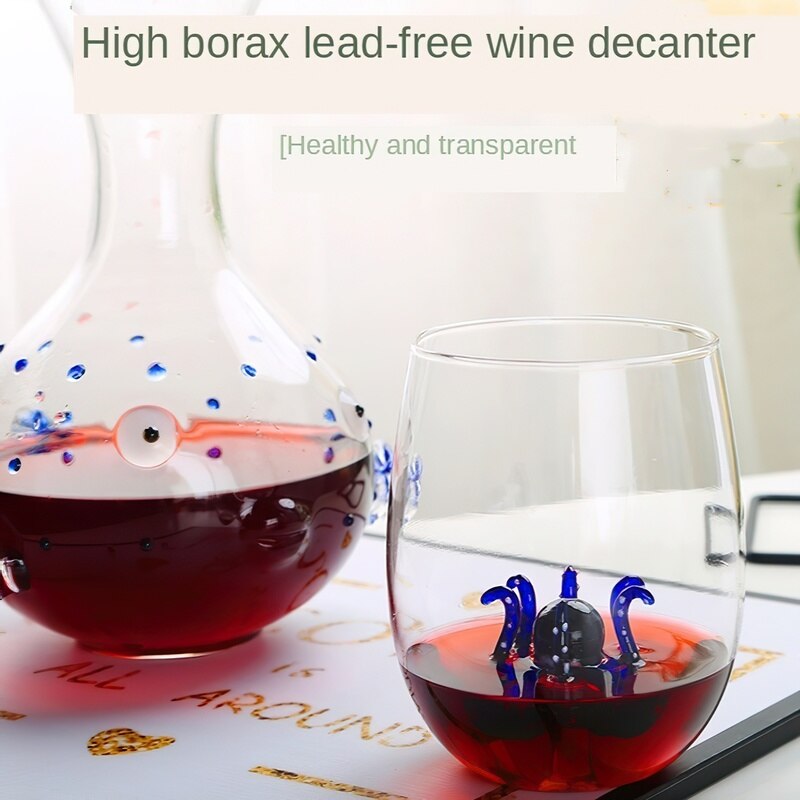 Glass wine set high borosilicate glass decanter wi... – Vicedeal