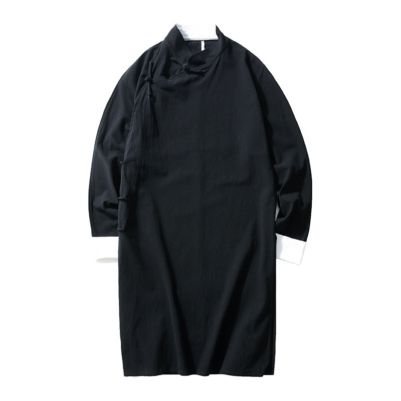 Chinese Traditional Men Robe Kongfu Hanfu Solid Co... – Grandado