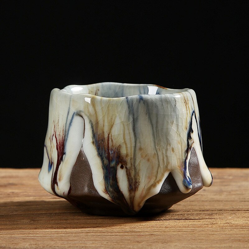 Handmade master cup Ru kiln raised ceramic tea cup... – Grandado