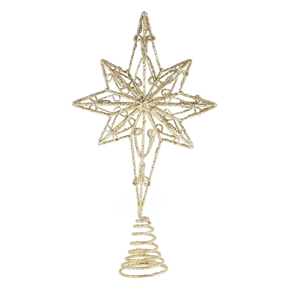 Kerst Anijs Ster Boom Topper Golden Star Kerstvaka... – Vicedeal