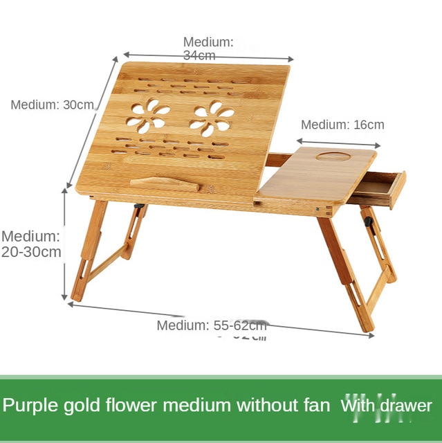 Folding portable bamboo notebook computer desk adj... – Grandado