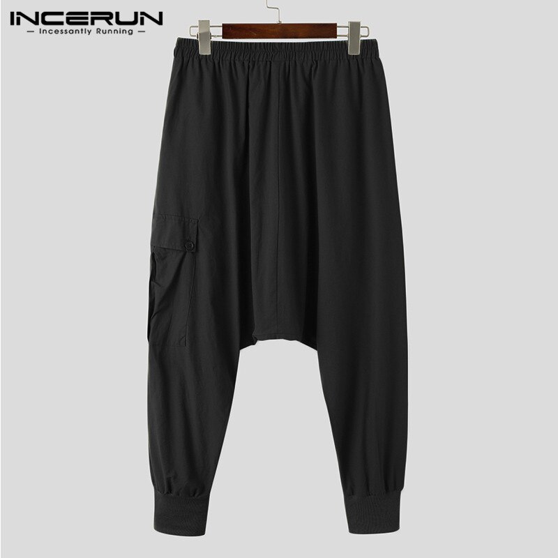 INCERUN Men Harem Pants Cotton Streetwear Joggers ... – Grandado