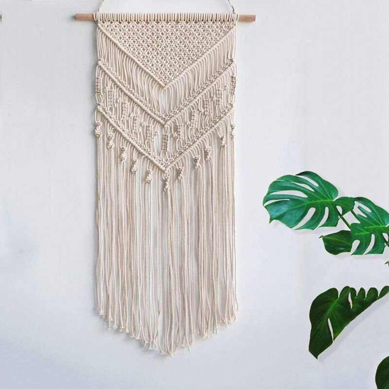 2 Piece Set of Macrame Wall Hanging Shelf for Plan... – Grandado