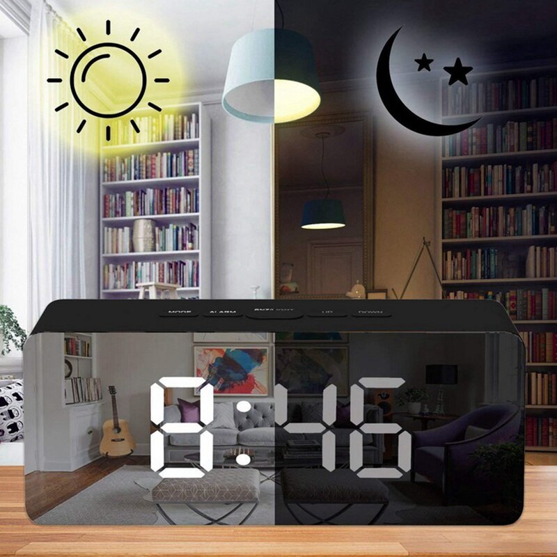 LED Mirror Alarm Clock Electronic Time Temperature... – Vicedeal