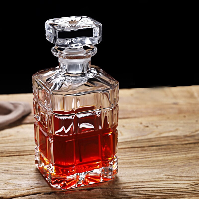 European vintage crystal glass frosted cork wine b... – Vicedeal