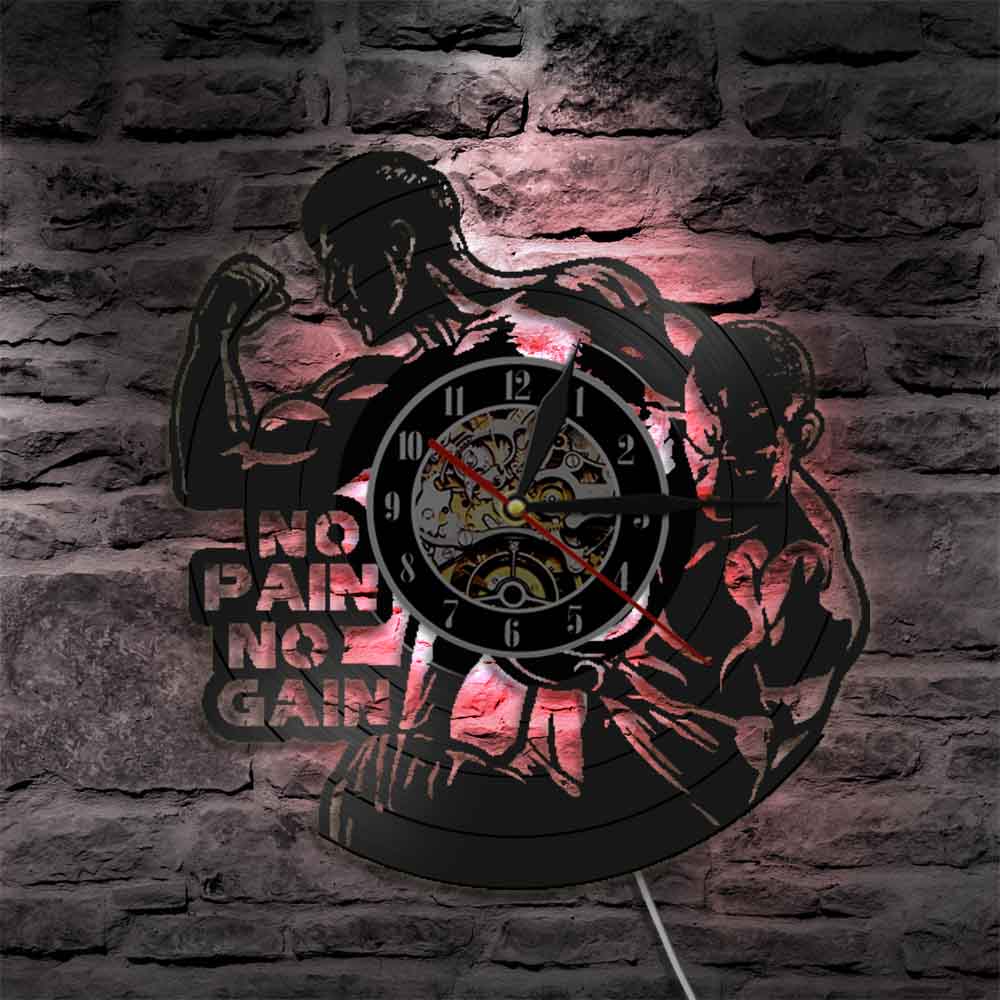 No Pain No Gain Motivational Quote LED Light Sport... – Grandado