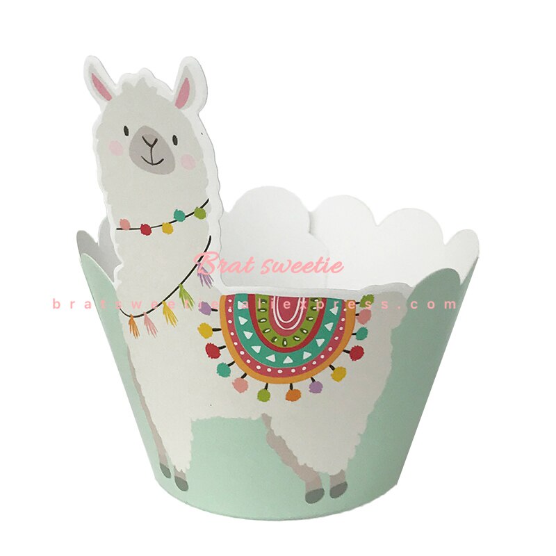 Llama Party Alpaca Cupcake Wrapper Topper Cartoon ... – Grandado