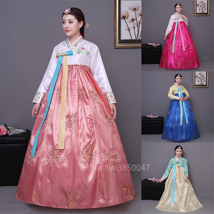 Korean Hanbok Dress Adult Embroidery Traditional P... – Grandado