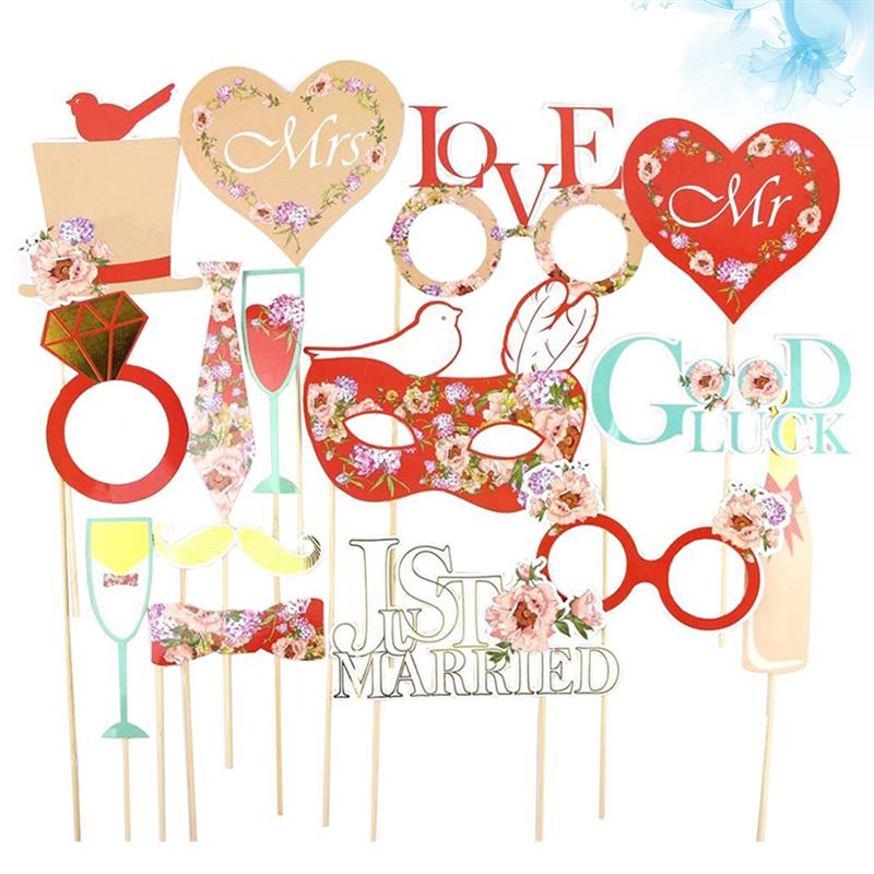 16pcs Wedding Paper Handheld Photo Props Set Photo... – Grandado
