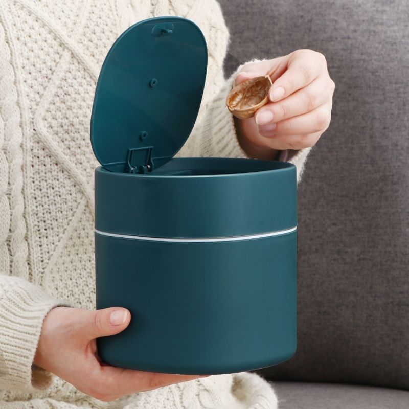 Plastic Nordic Waste Bin Small Cute Aesthetic Lid ... – Vicedeal