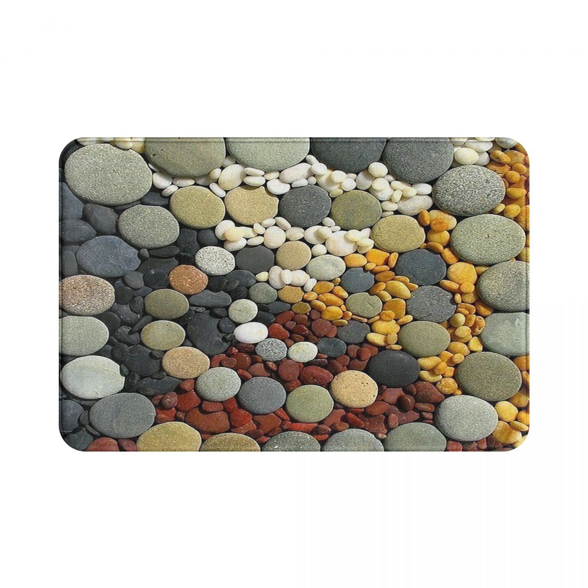 Cobblestone Colorful Stone Doormat Printed Bathroo... – Vicedeal