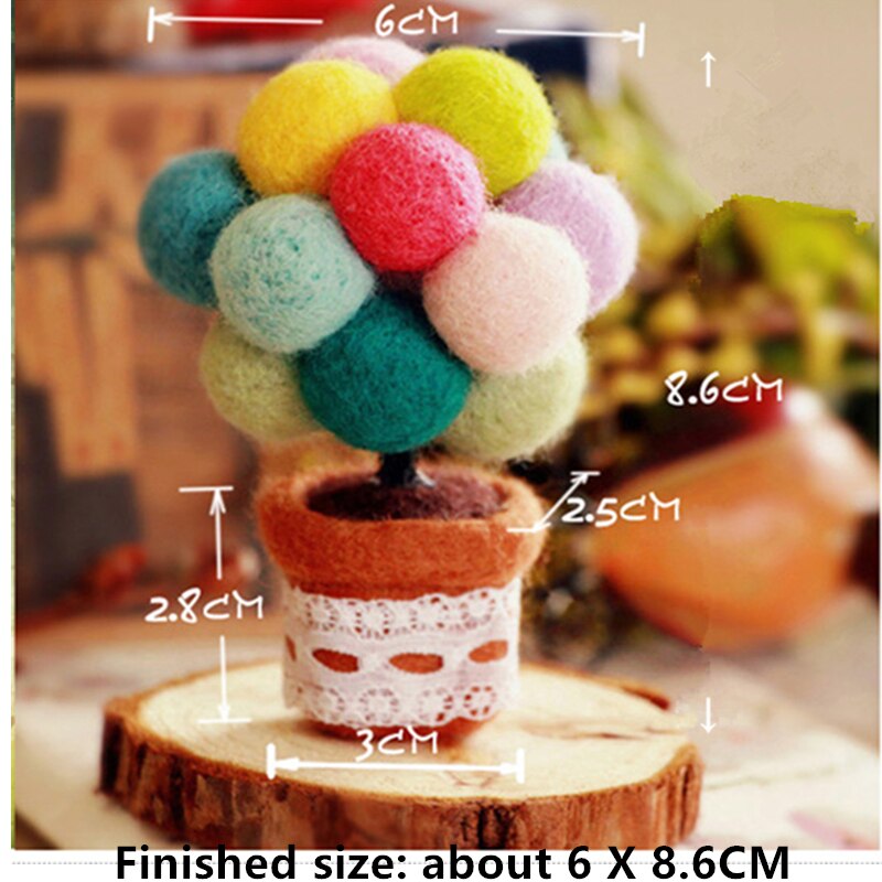 Wolle Filz Bunte Weihnachten Baum Ball Filz Blume ... – Vicedeal