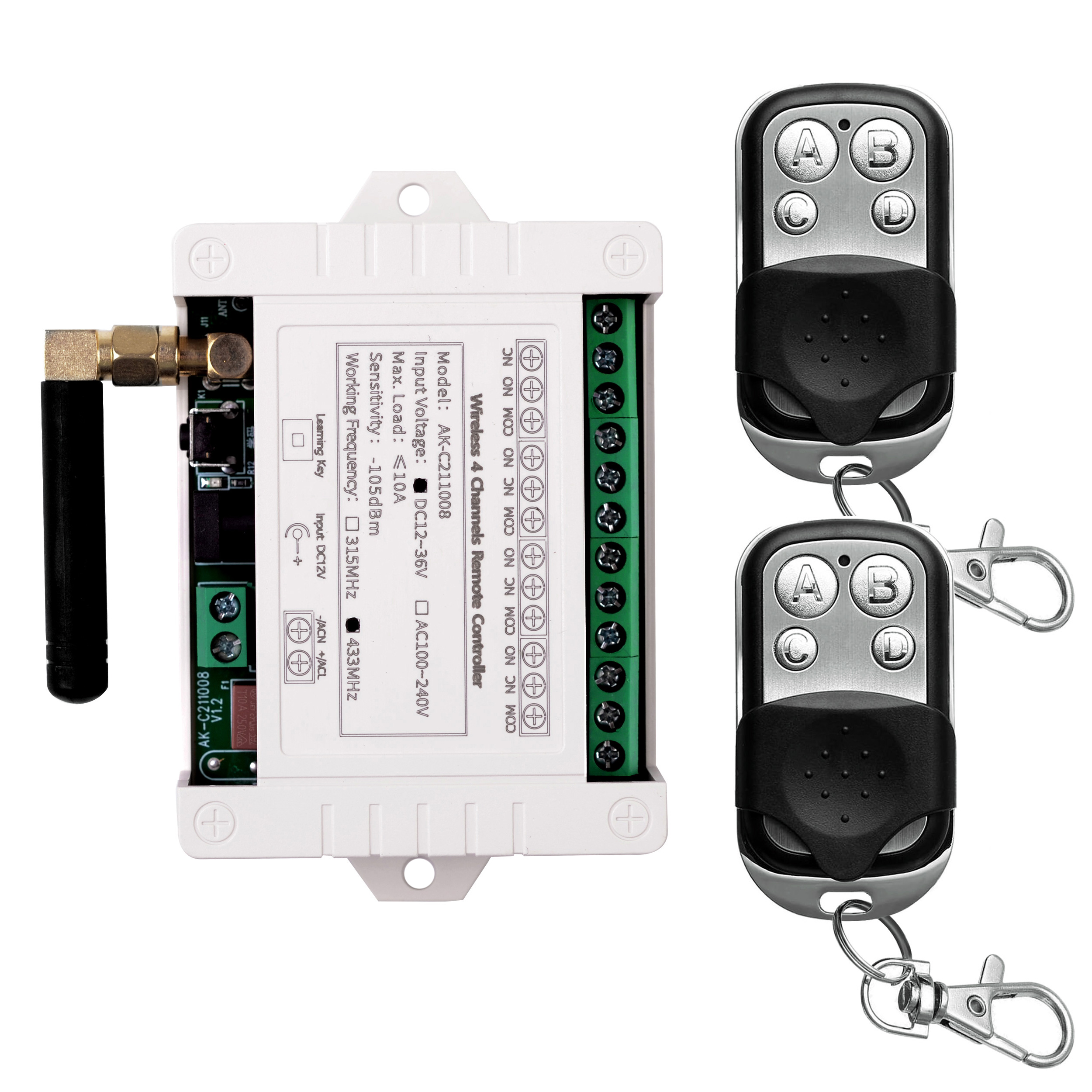 Multi-Function 4-Channel 10A DC Wireless RF Remote... – Vicedeal